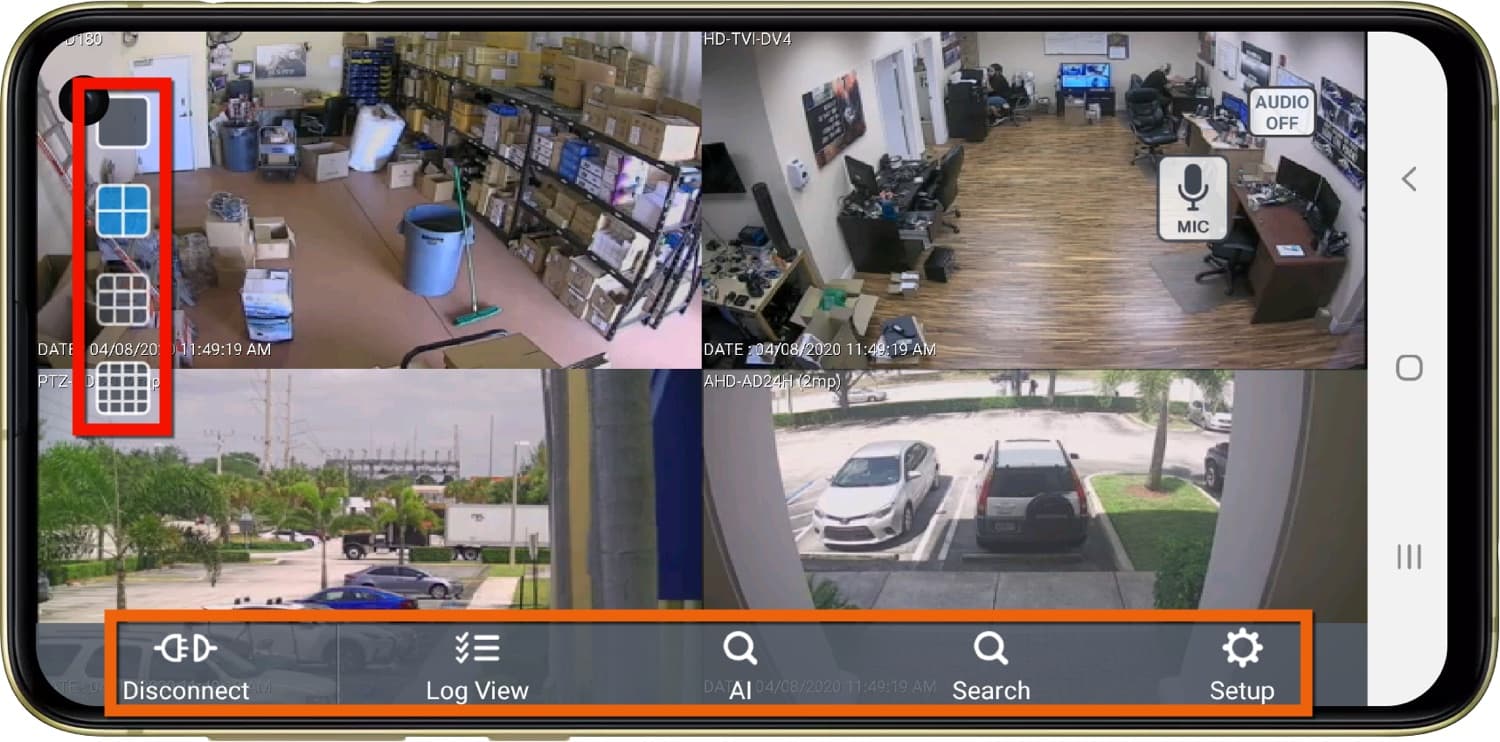 View Security Cameras From Android App